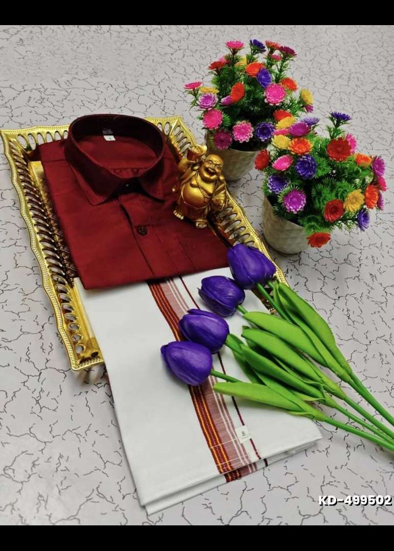 Shirts & dhotis combo for mens adjustable dhotis with colour matching ...