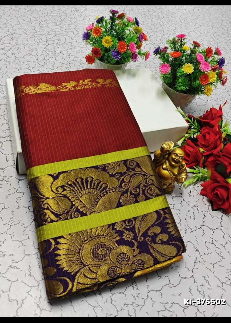 Kalyani silk type sarees - merun (2)