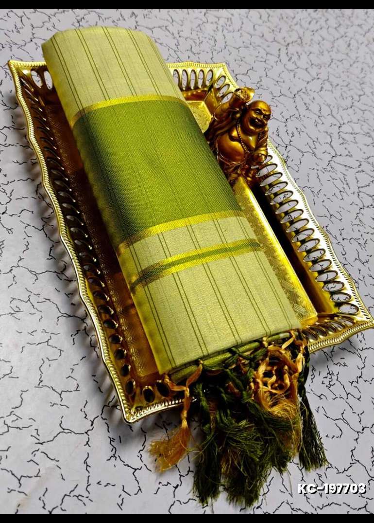 Trending kerala special full work embossed digital printing tissue ...